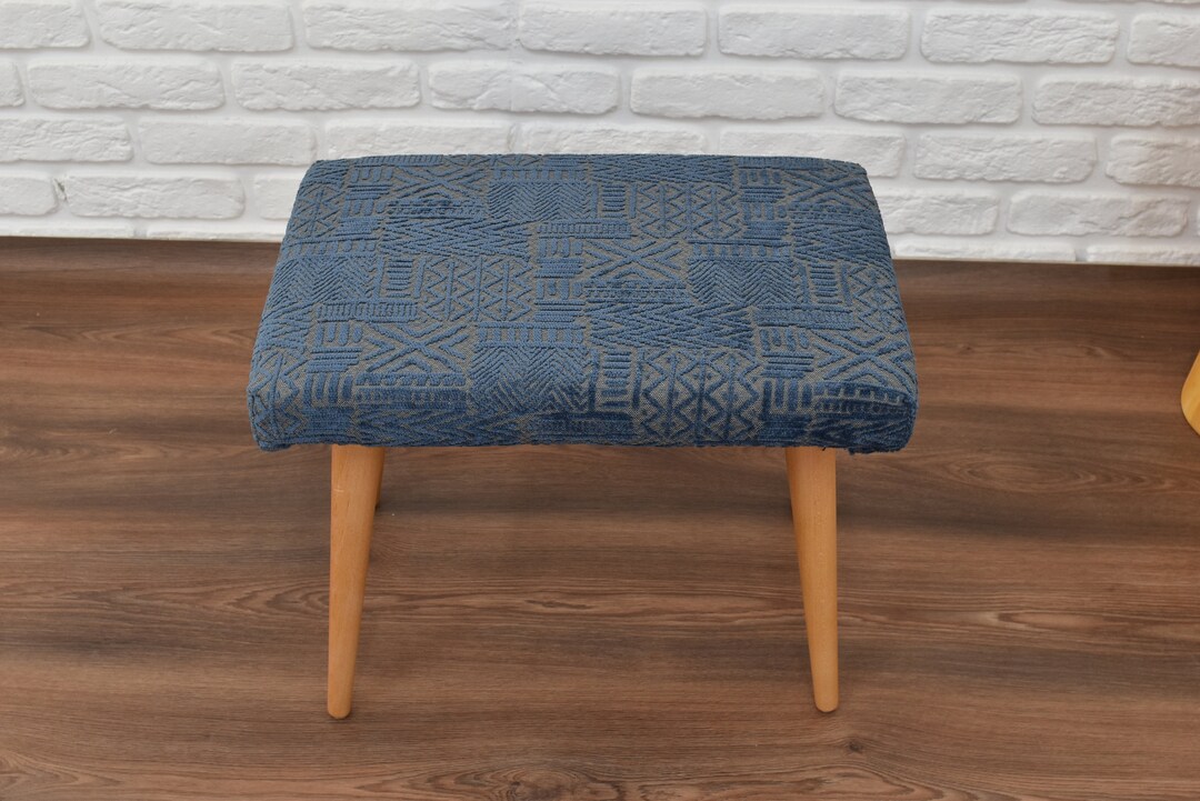 Blue Upholstered Stool, Ottoman, Chair, Dressing Chair, Kitchen and ...