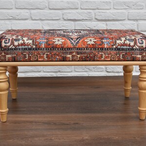 Ottoman Bench / Piano Bench / Persian Rug Bench / Boho Chair / Handmade ...