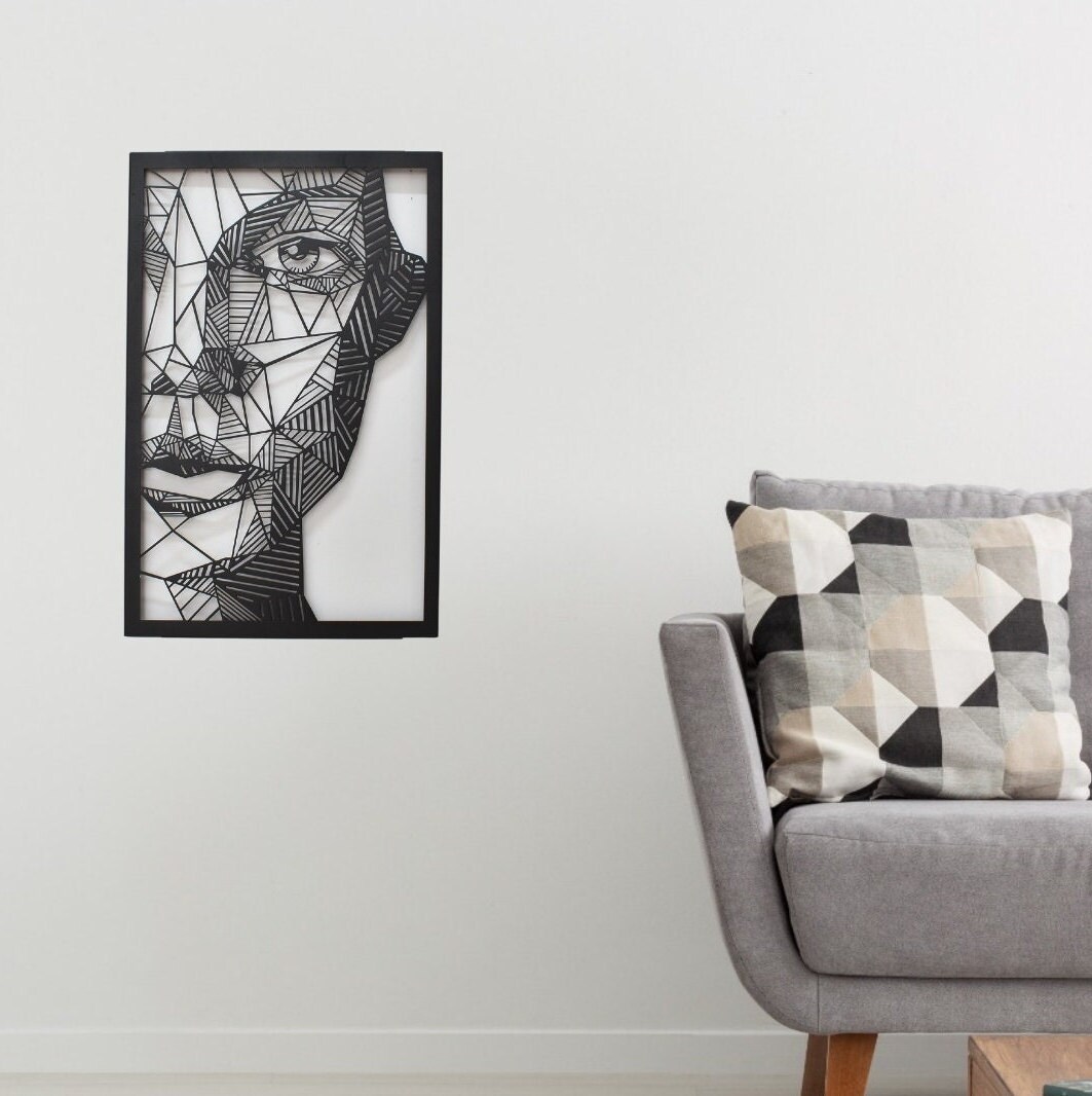Face Metal Wall Art Woman Face Metal Wall Art Abstract Face - Etsy