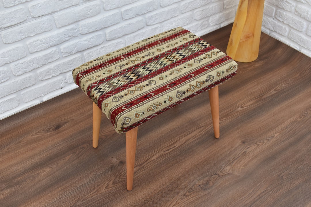 Stool, Ottoman, Upholstered Small Bench, Vanity Chair, Farmhouse Modern ...