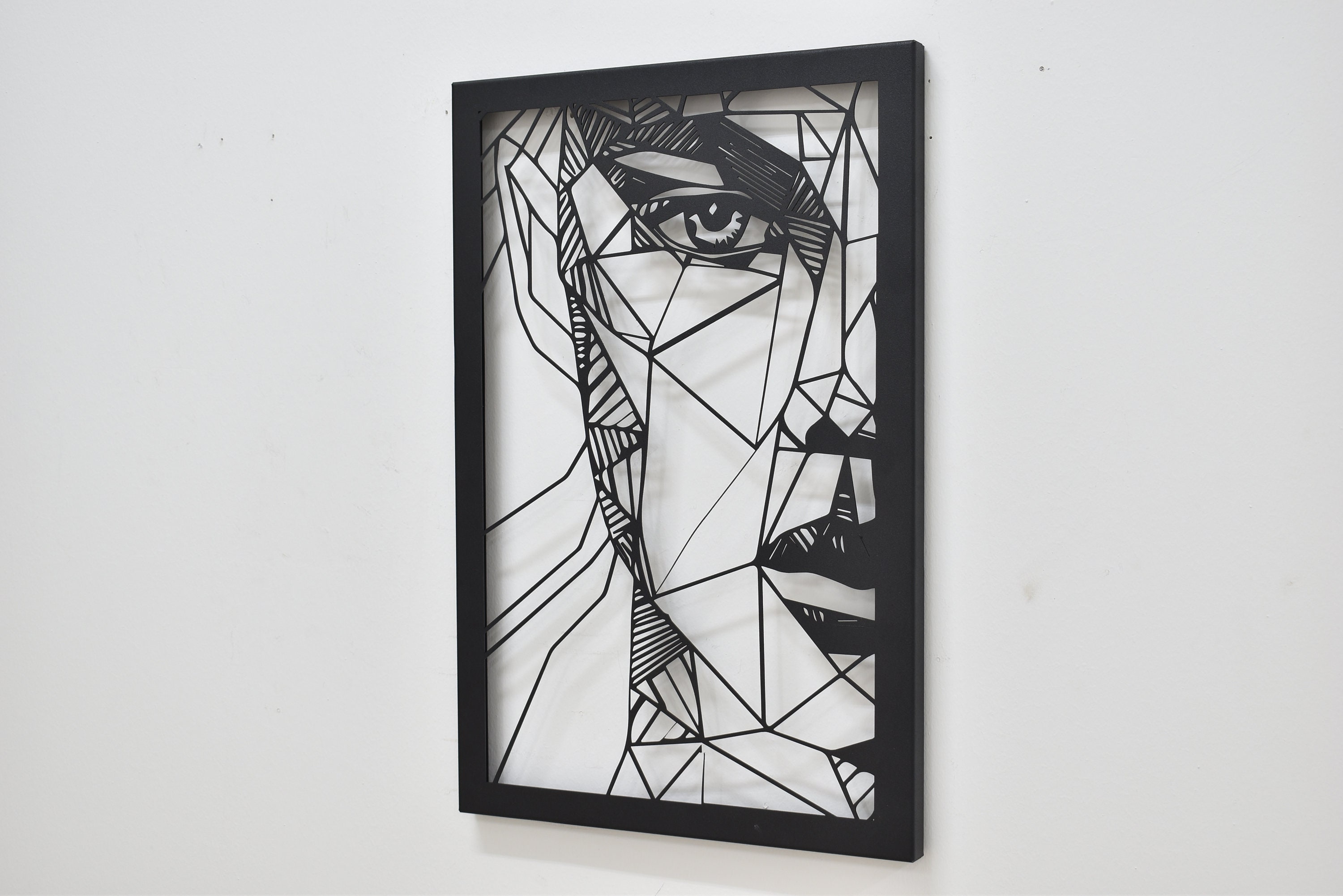 Face Metal Wall Art, Laser Cut Metal Wall Art, Abstract Face Metal Art ...