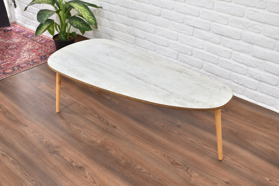 Large Coffee Table, White Color Wooden Center Table for Living Room ...