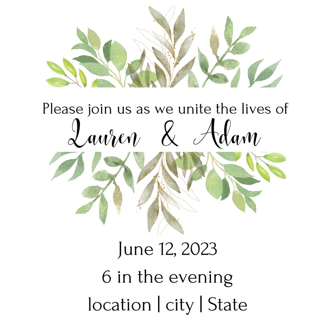Botanical Simple Wedding Invitation - Etsy