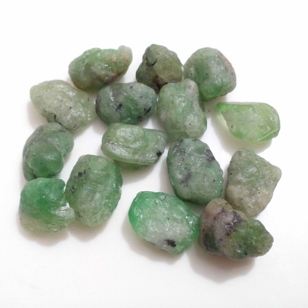 15 Piece Beautiful Tsavorite Green Garnet Raw Lot 9-12 MM Tsavorite Garnet Rough Loose Gemstone ...