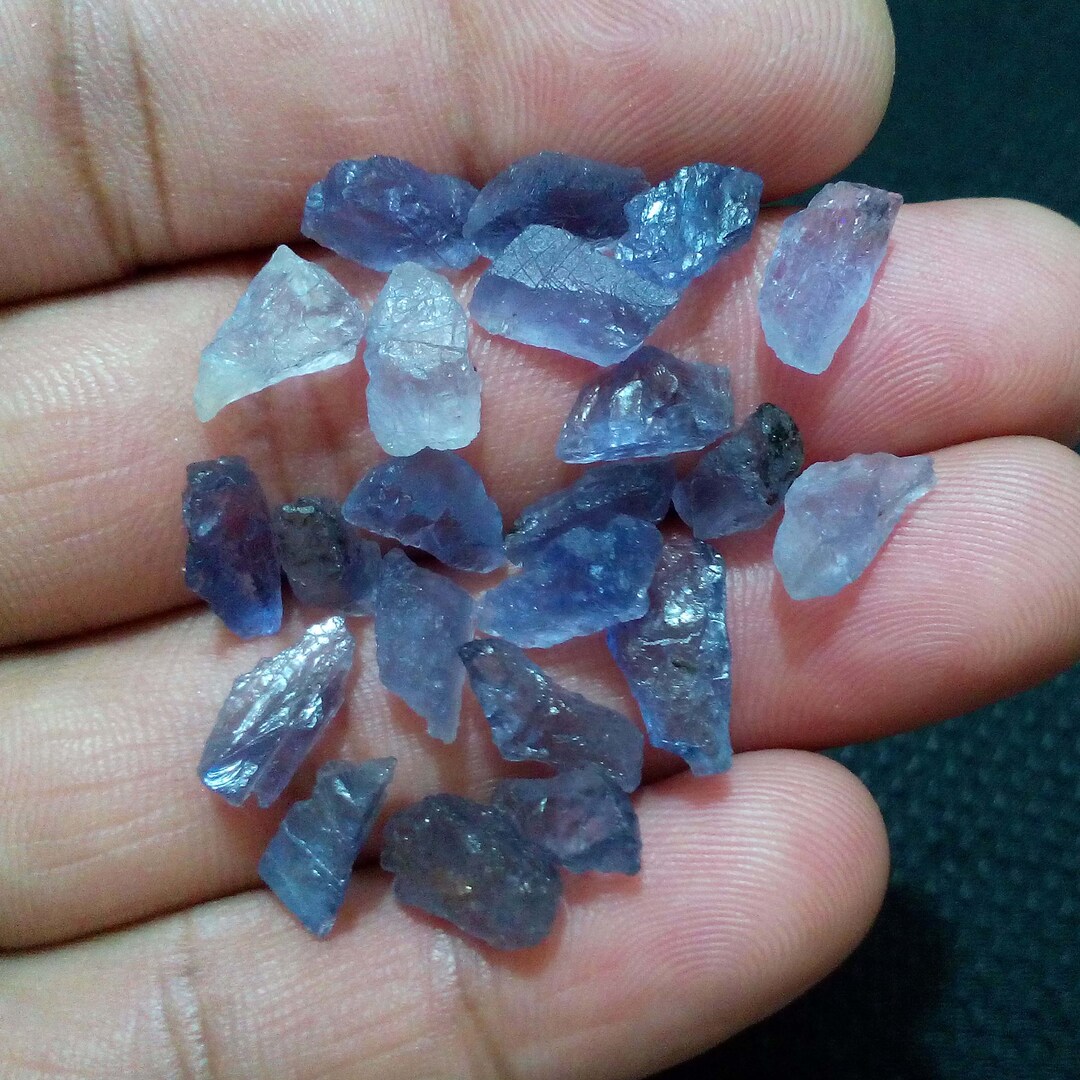 100% Natural 22 Piece Blue Iolite Raw, Iolite Gemstone Rough, Size 9-13 ...