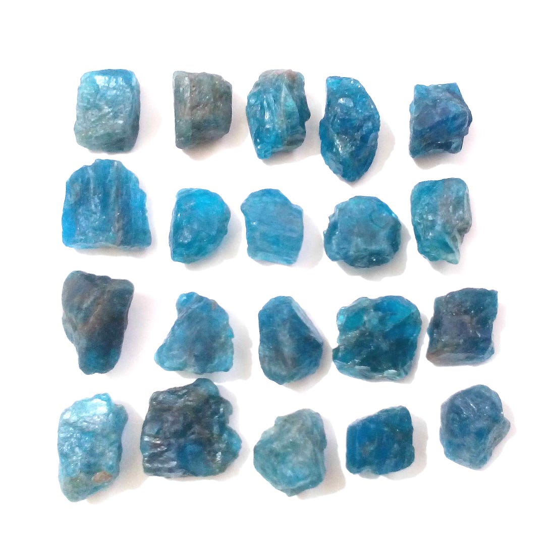 20 Piece Neon Apatite Raw Crystals: Jewelry Making Supplies - Etsy