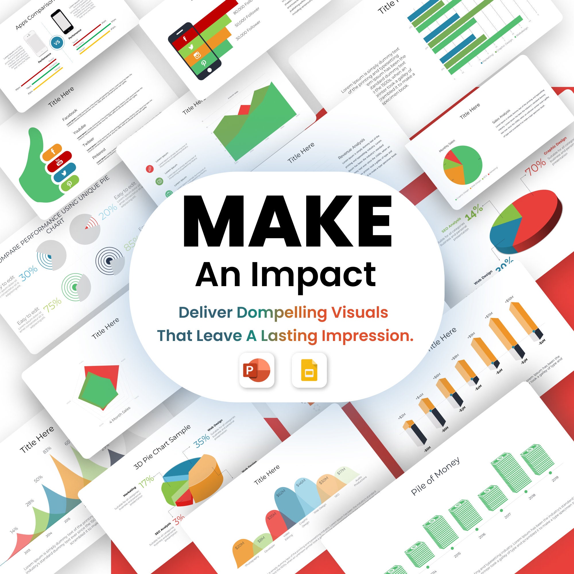 175+ Powerpoint Slides With Charts and Data Distribution Infographics ...