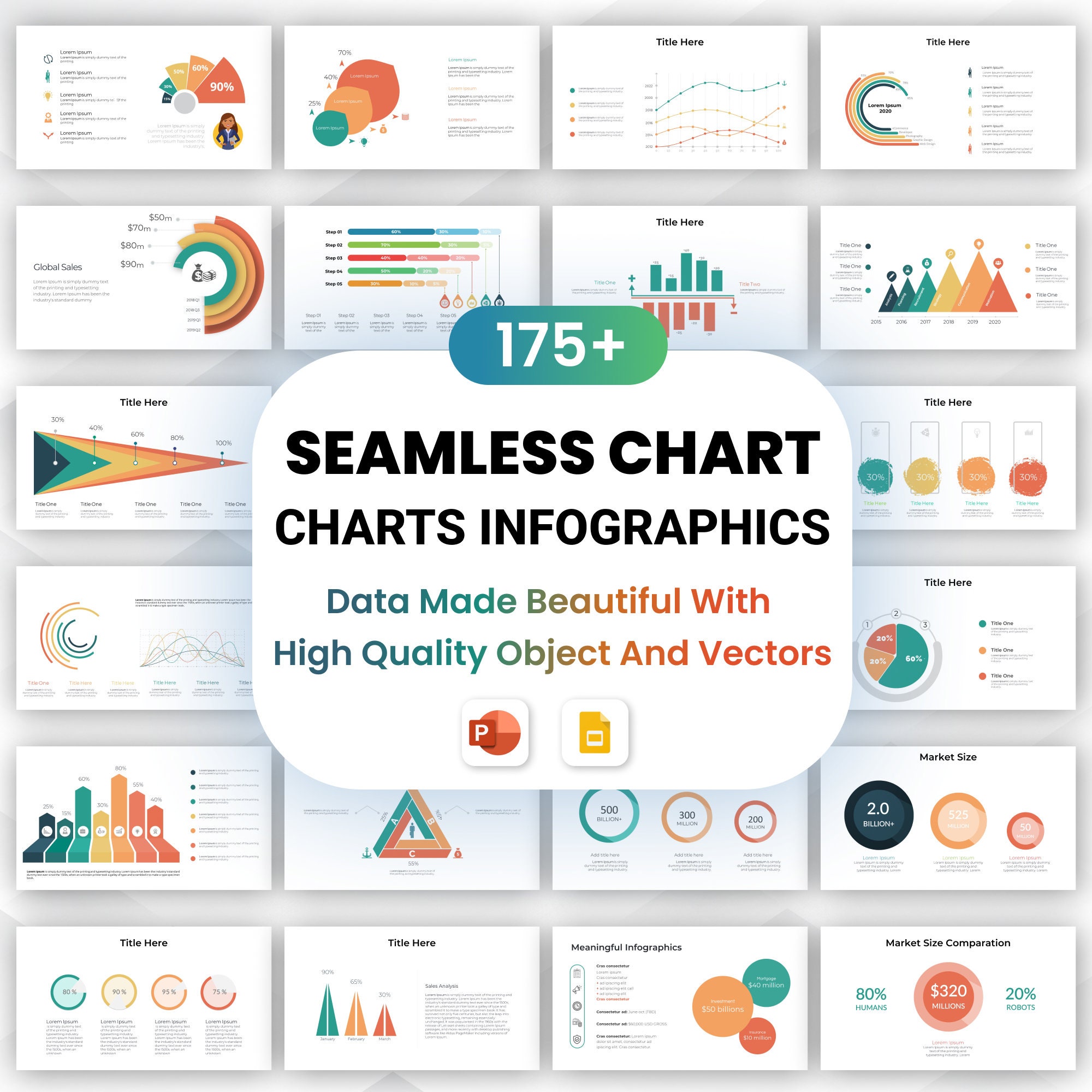 175+ Powerpoint Slides With Charts and Data Distribution Infographics ...