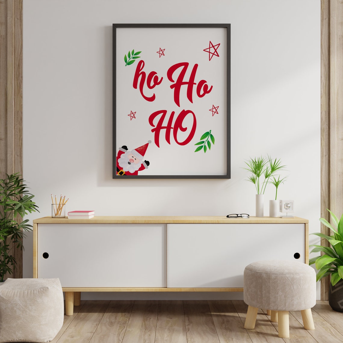HOHOHO Printable Art Christmas Wall Art Christmas Printable - Etsy