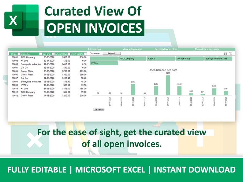 Accounting Excel Sheet Tools Bundle | Accounts Receivable Excel Sheet ...