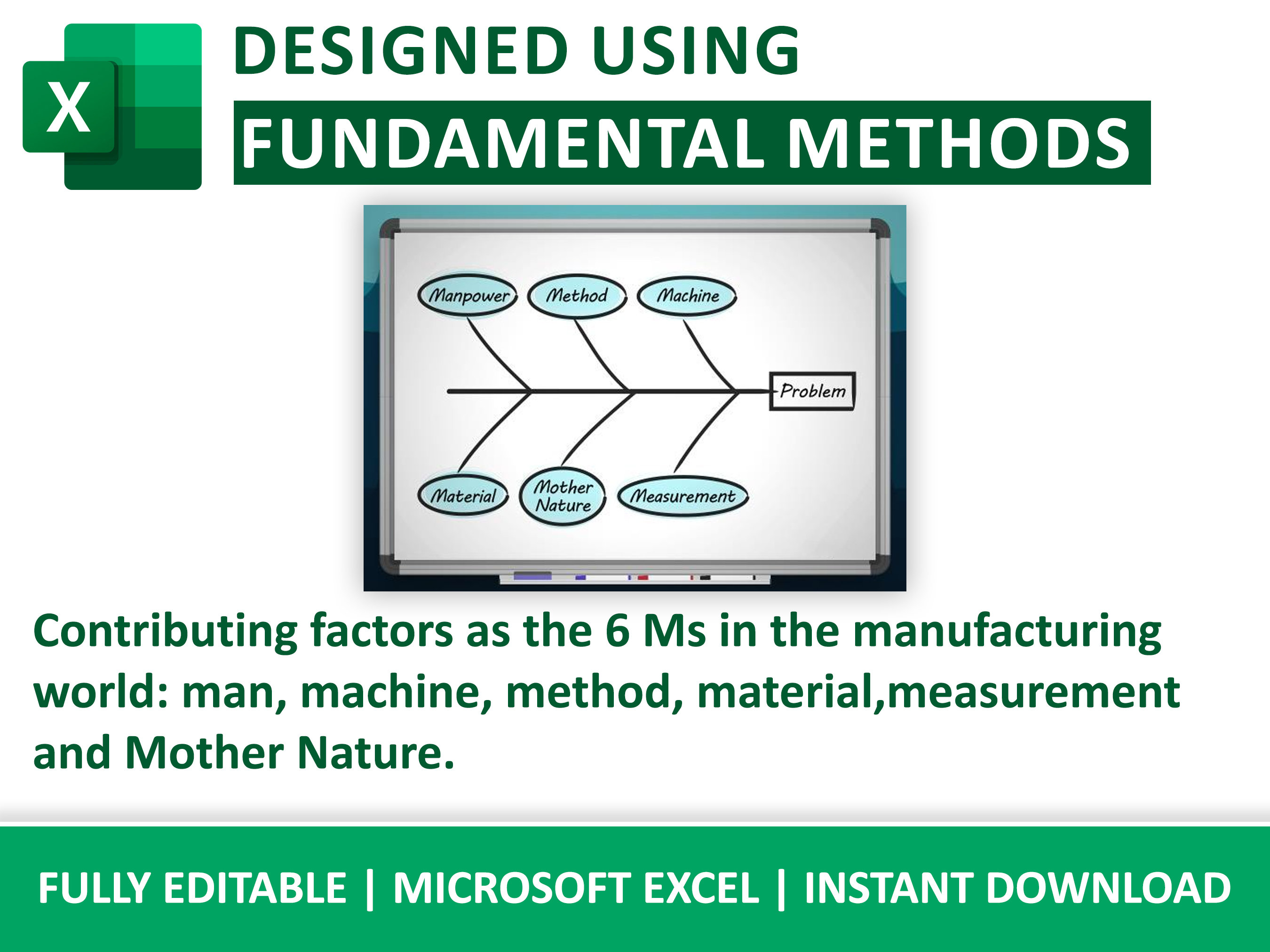 Professional Fishbone Diagram Excel Sheet Template for Root Cause ...