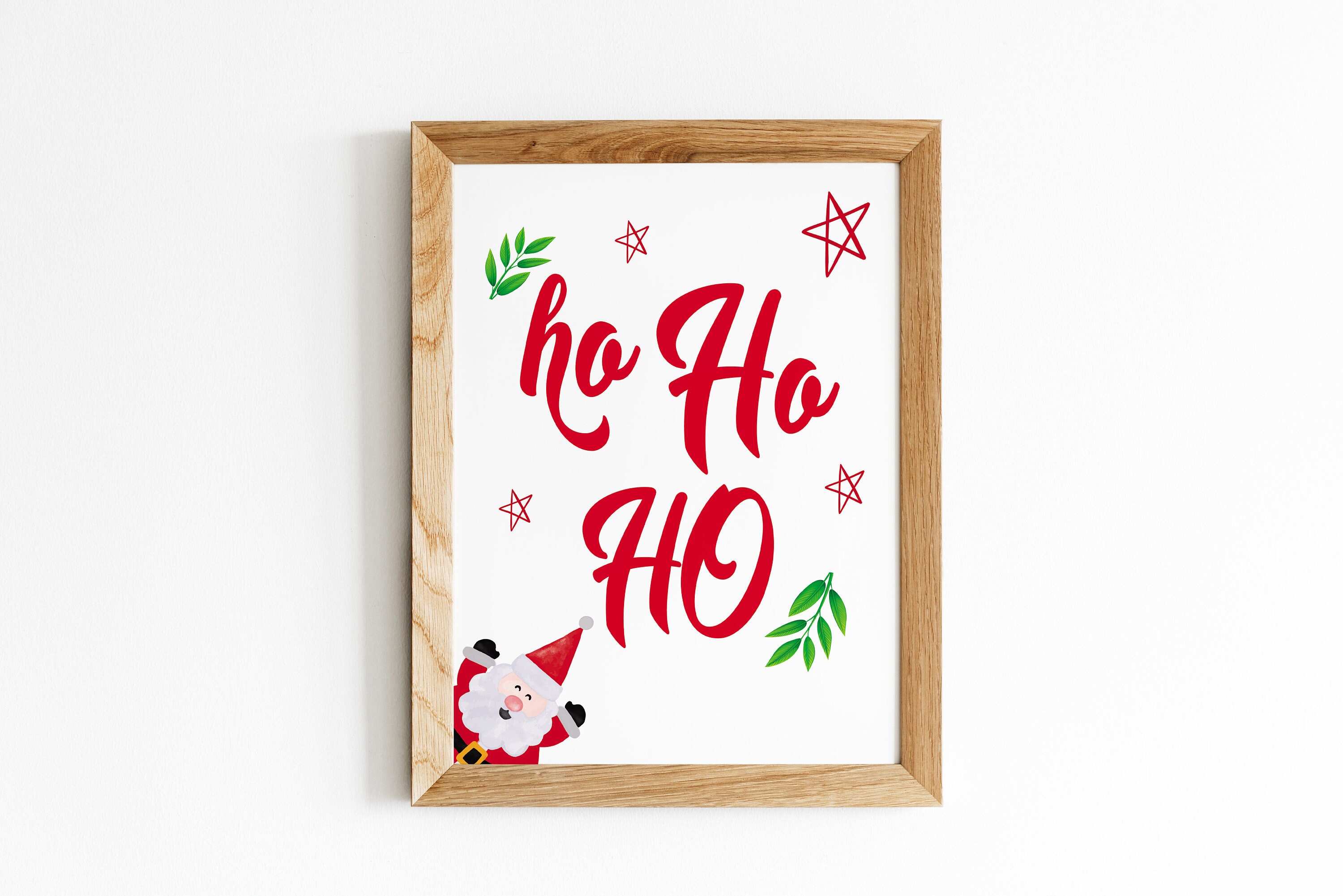 HOHOHO Printable Art Christmas Wall Art Christmas Printable - Etsy