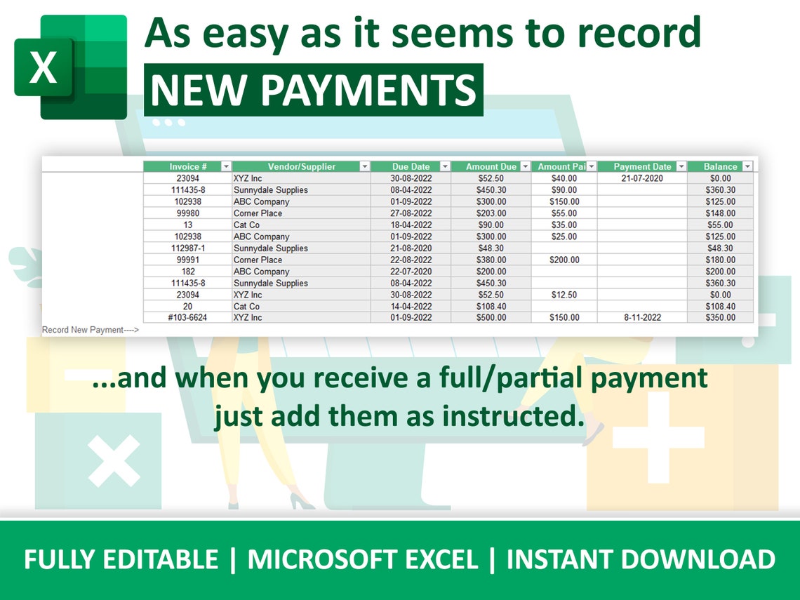 Accounts Payable All in One Excel Sheet Template - Etsy
