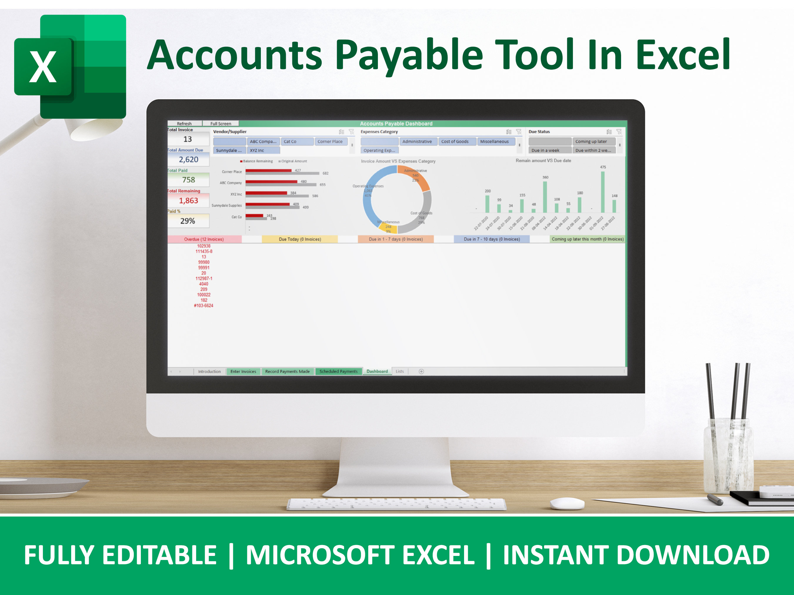 Accounting Excel Sheet Tools Bundle | Accounts Receivable Excel Sheet ...