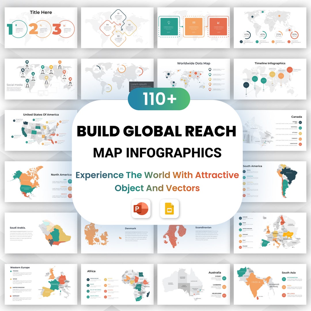 110+ MAP INFOGRAPHICS Powerpoint Presentation Templates PPT Fully ...