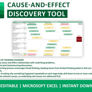 Professional Fishbone Diagram Excel Sheet Template for Root Cause ...
