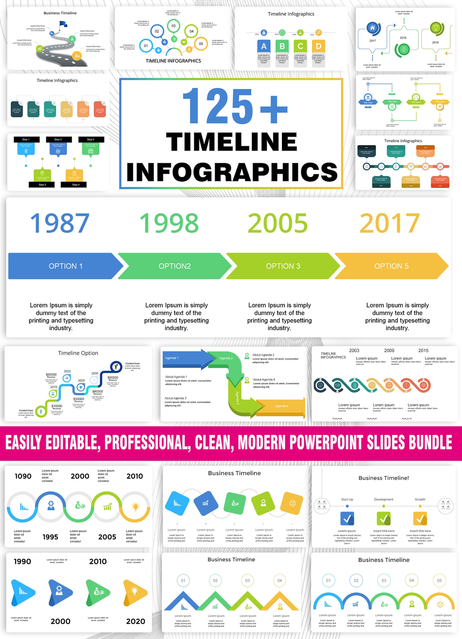 125+ Fully Editable TIMELINE INFOGRAPHICS Time Saver Powerpack ...