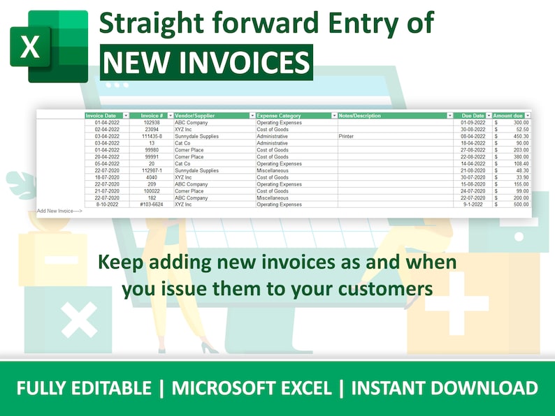 Accounts Payable All in One Excel Sheet Template - Etsy