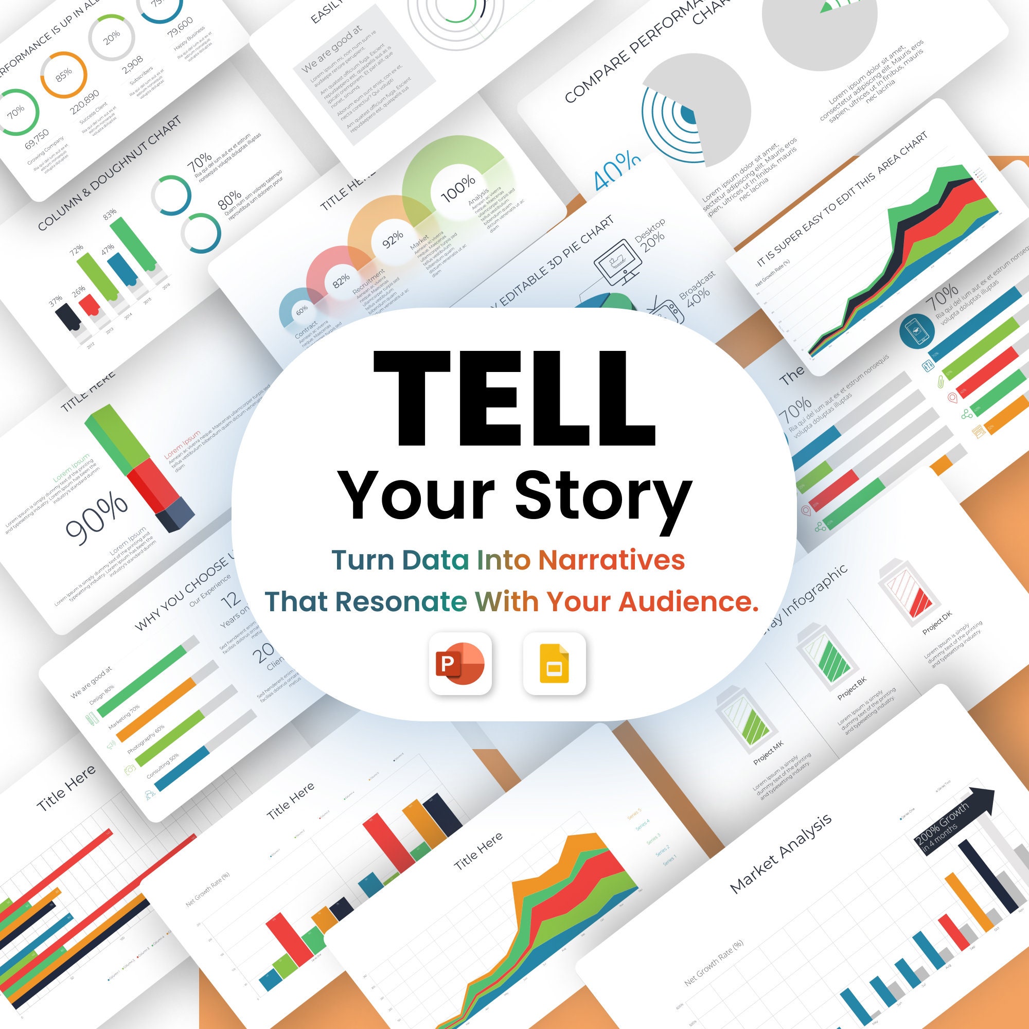 175+ Powerpoint Slides With Charts and Data Distribution Infographics ...