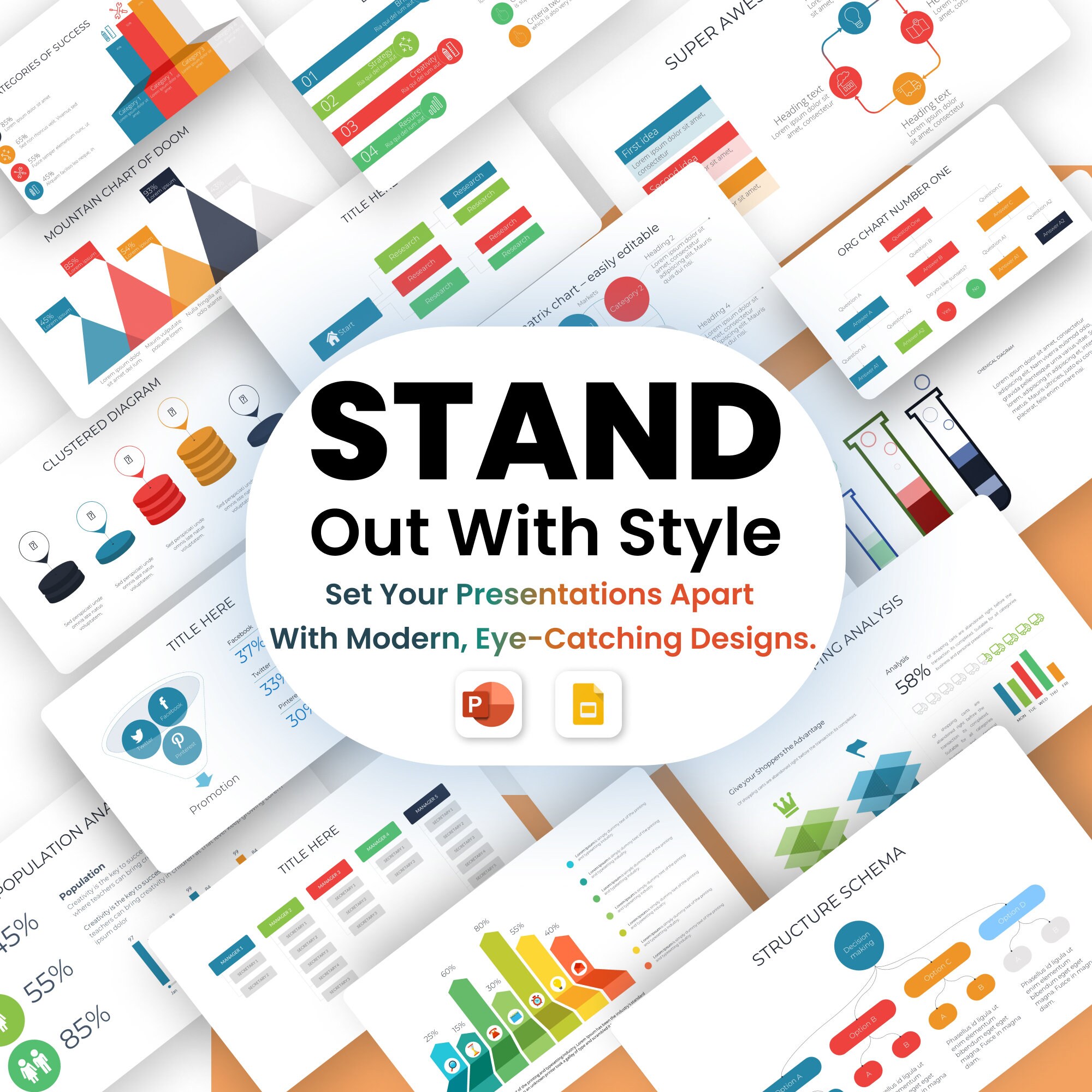 175+ Powerpoint Slides With Charts and Data Distribution Infographics ...