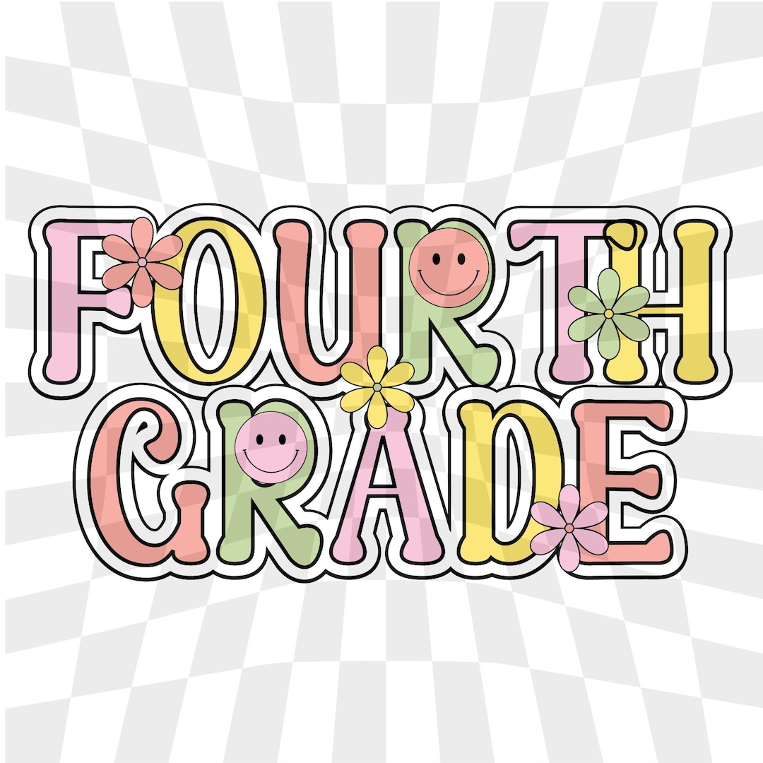 Fourth Grade PNG Image, Back to School Fourth Grade Design, Retro Back ...