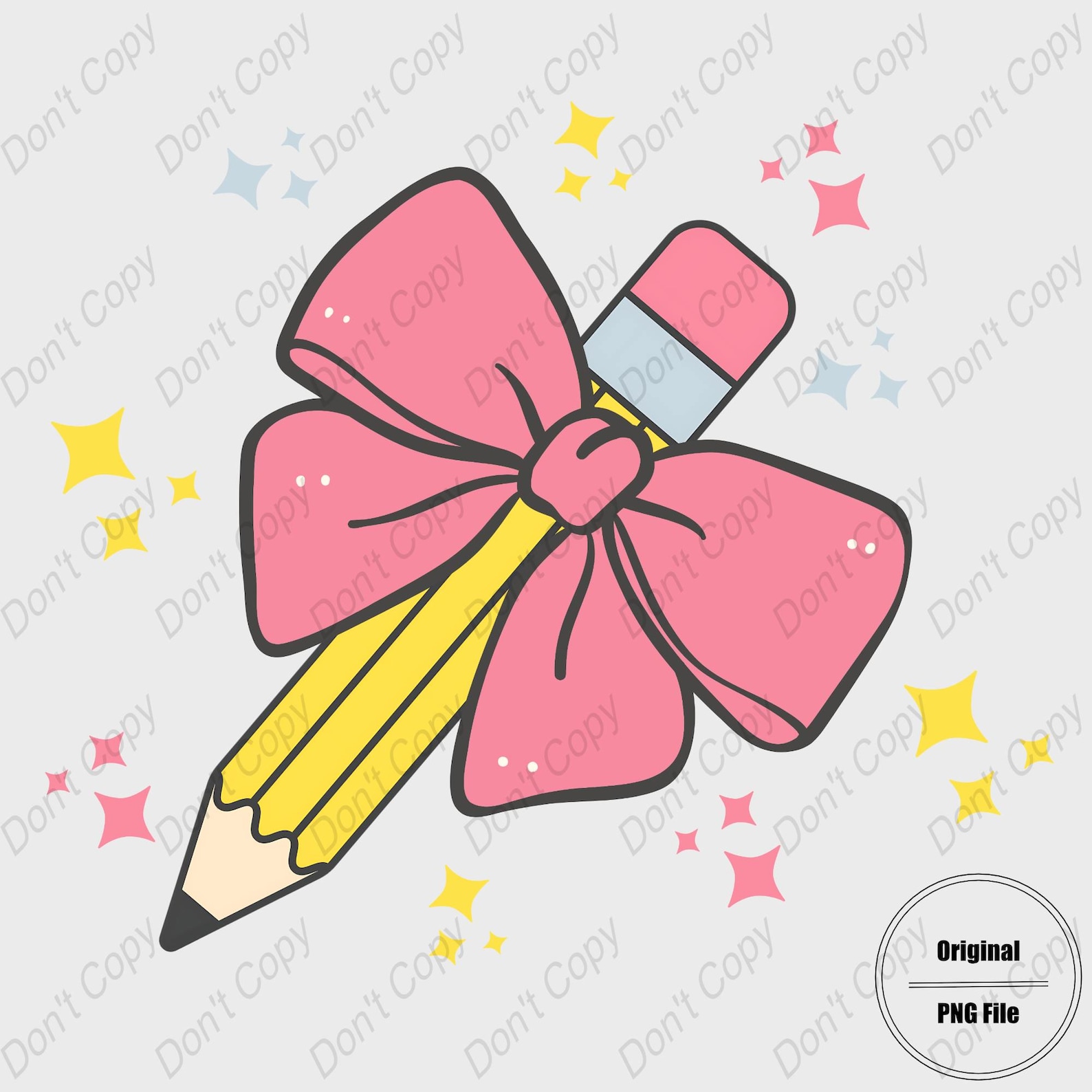 Coquette Pencil With Pink Bow Png, Back to School Png, Coquette Teacher ...
