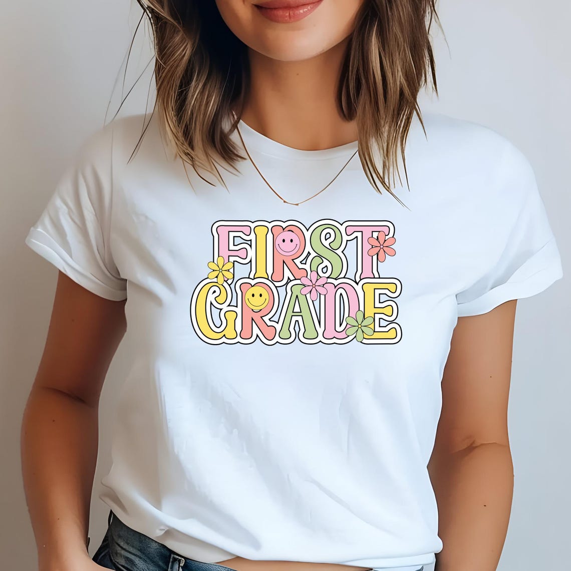 First Grade PNG Image, Back to School First Grade Design, Retro Back to ...