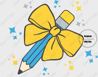 Coquette Pencil With Pink Bow Png Pundle, Back to School Png, Coquette ...