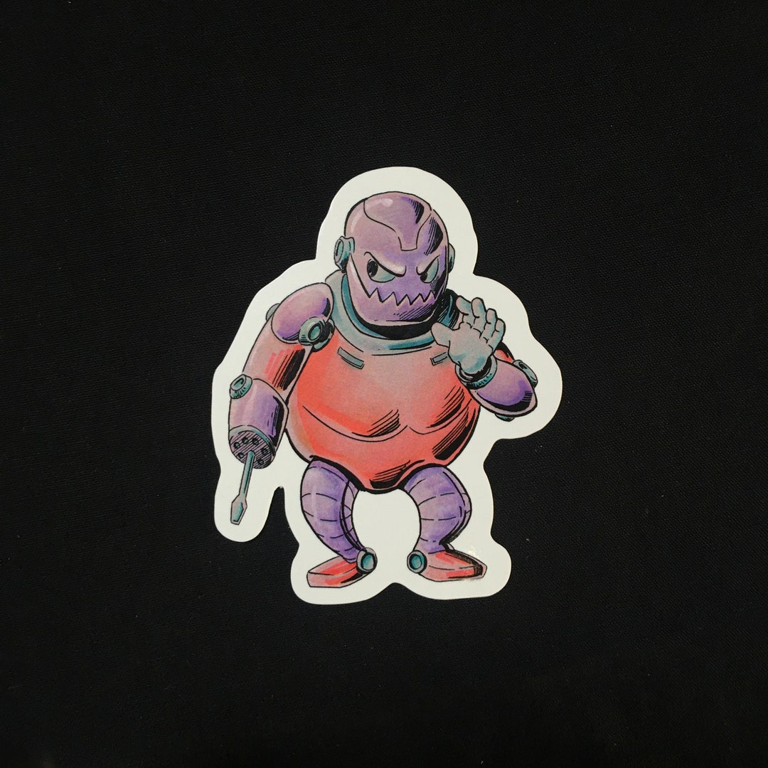 Mischievous Retro Robot Vinyl Sticker - Etsy
