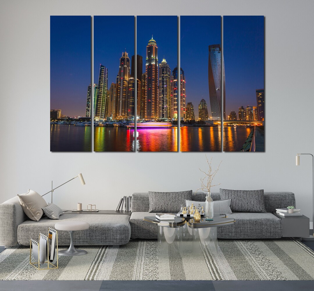 Dubai Wall Art Canvas Set. Contemporary Art. Living Room Wall Decor ...