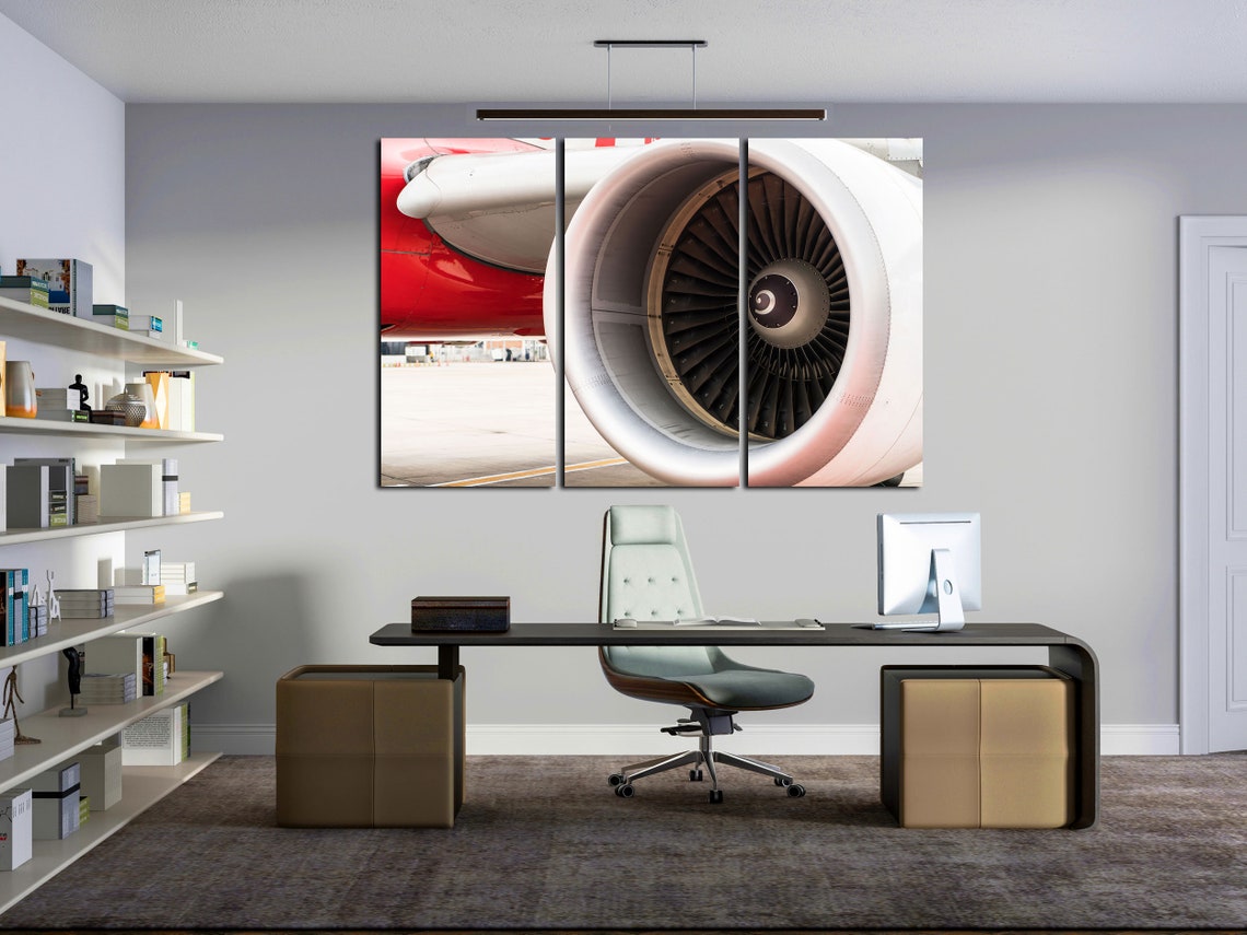 Huge Jet Engine of an Airplane on Extra Large Canvas Prints Amazing ...