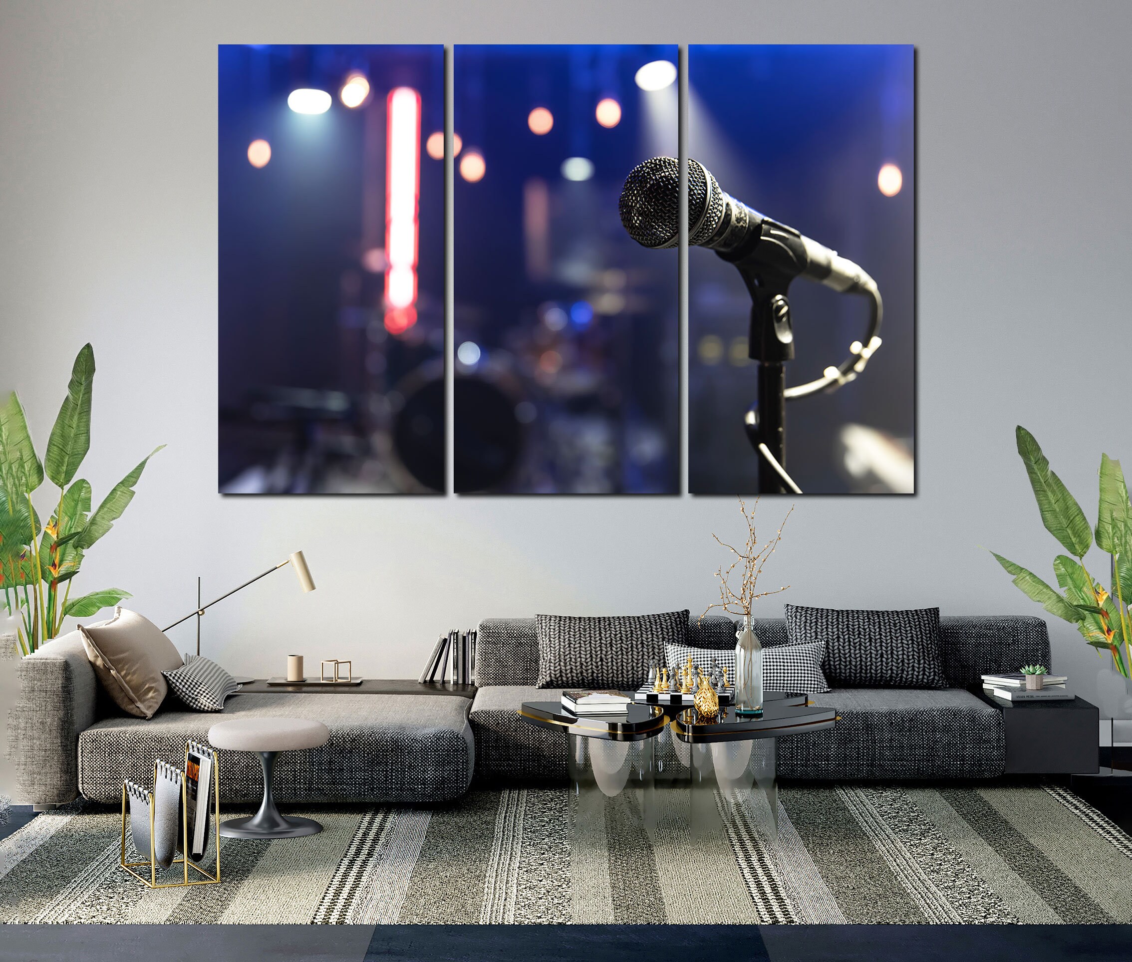 Open Microphone on Stage With Bright Lighting Microphone on - Etsy UK