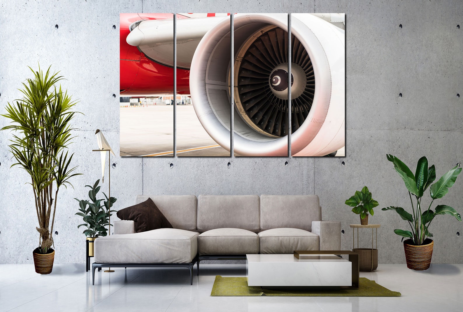 Huge Jet Engine of an Airplane on Extra Large Canvas Prints Amazing ...