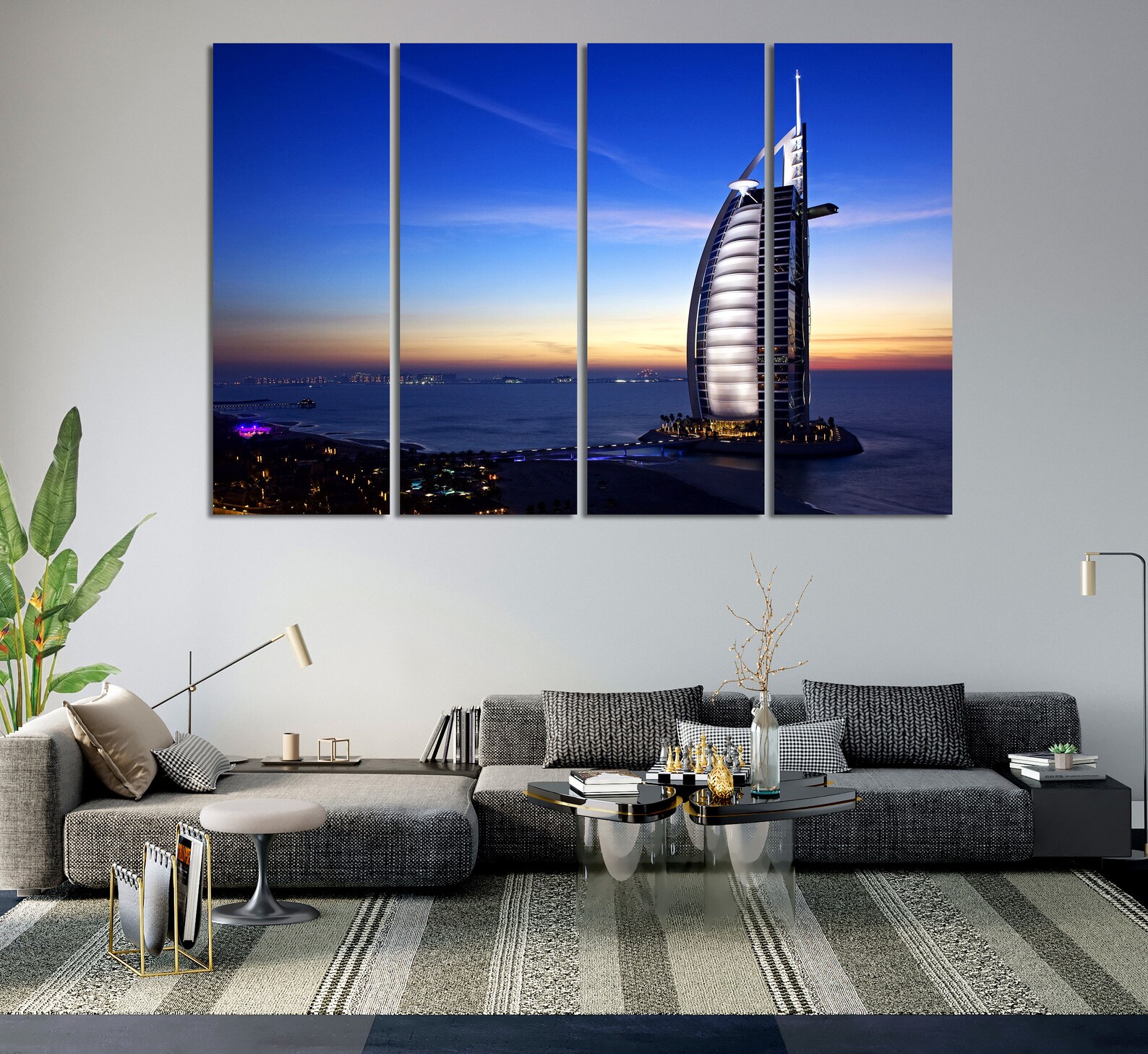 Dubai Burj Al Arab Canvas Set for Wall Decoration. Living Room Wall ...