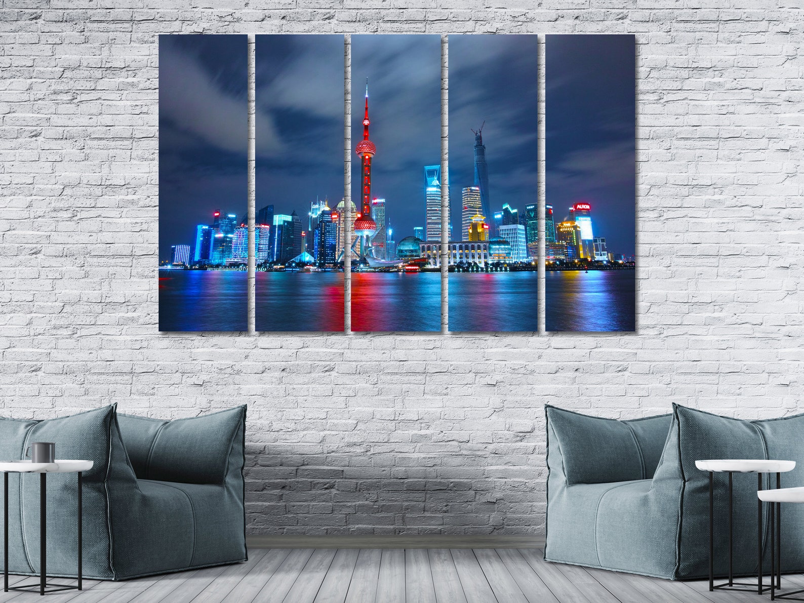 Shanghai City Canvas Poster. Shanghai Wall Art Canvas Set. - Etsy