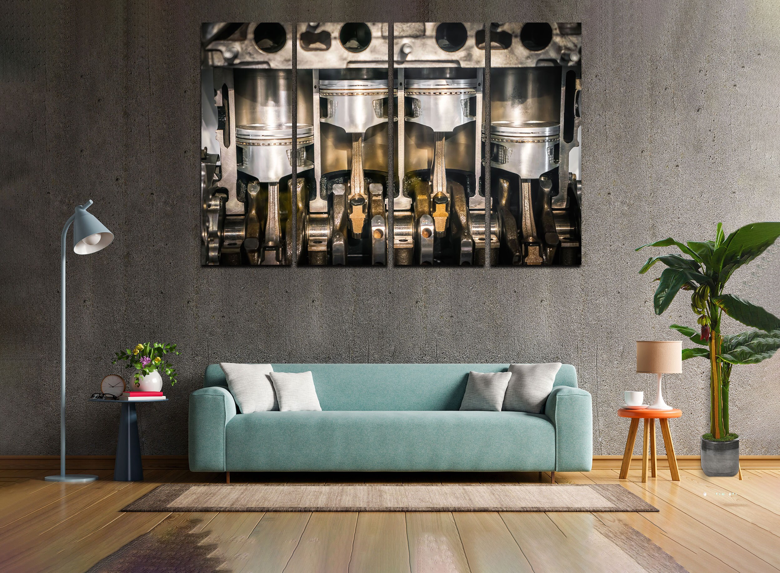 Engine Cutaway on Canvas Sets Cool Photos of Disassembled Engine for ...