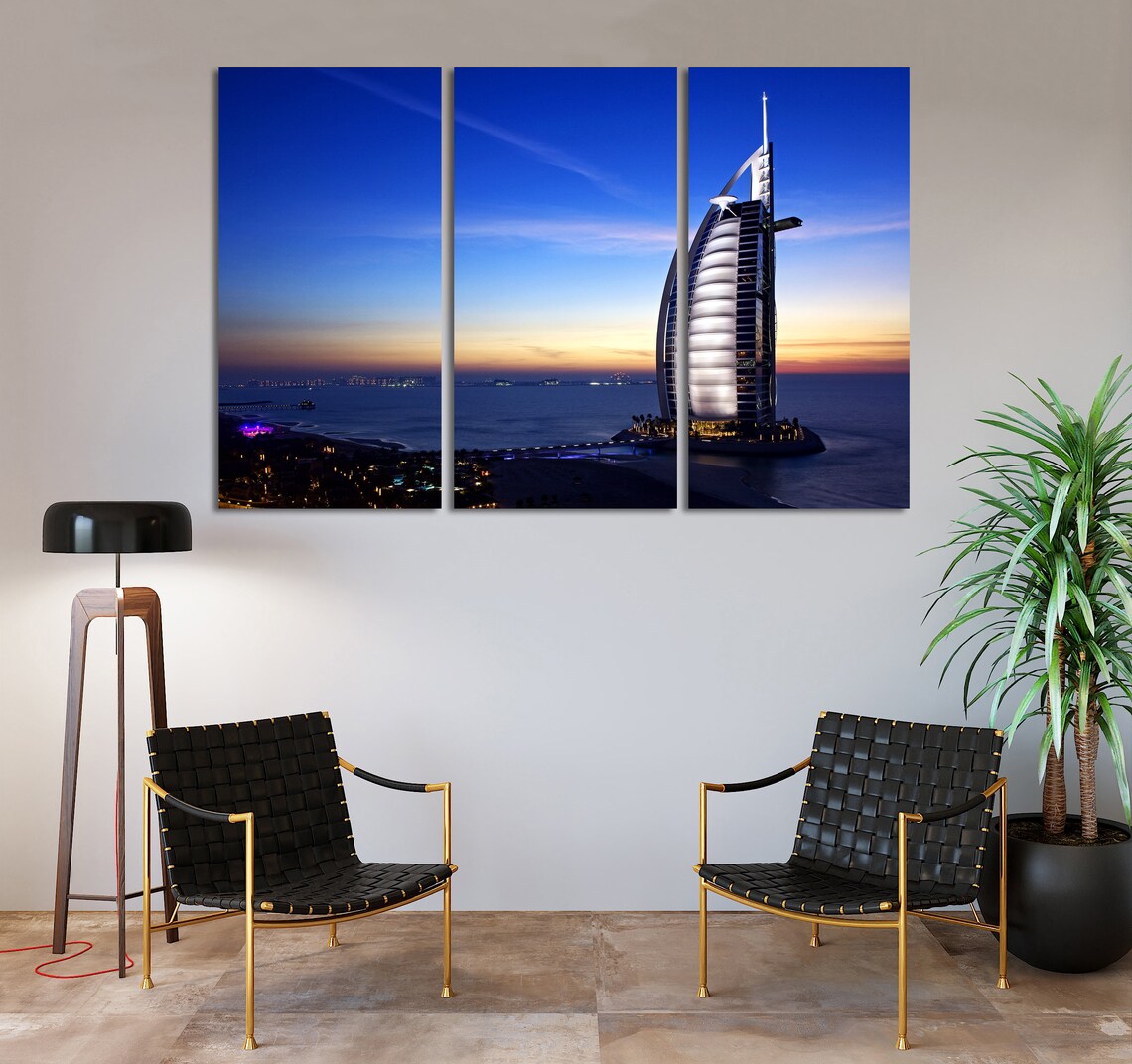 Dubai Burj Al Arab Canvas Set for Wall Decoration. Living Room Wall ...