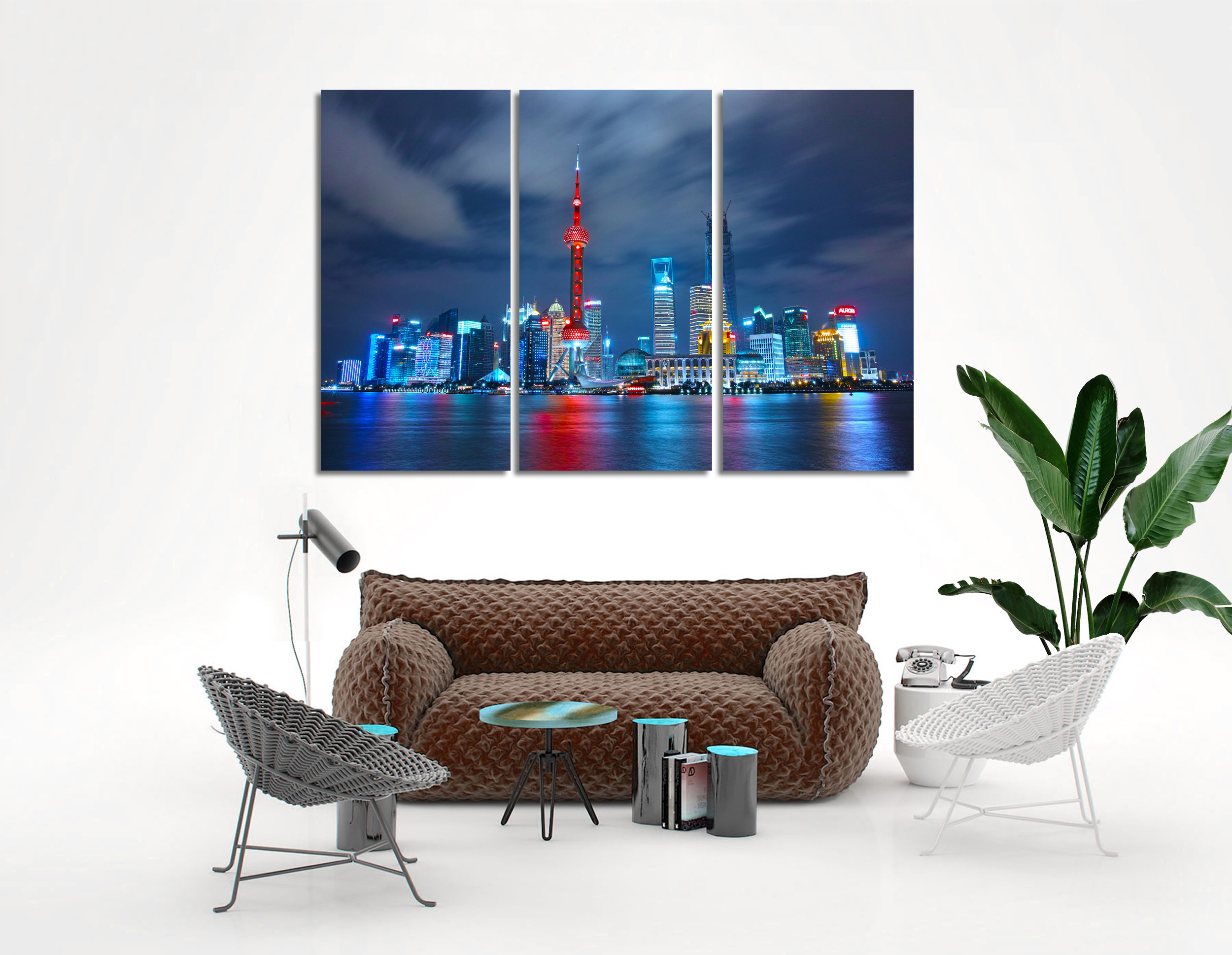 Shanghai City Canvas Poster. Shanghai Wall Art Canvas Set. Contemporary ...