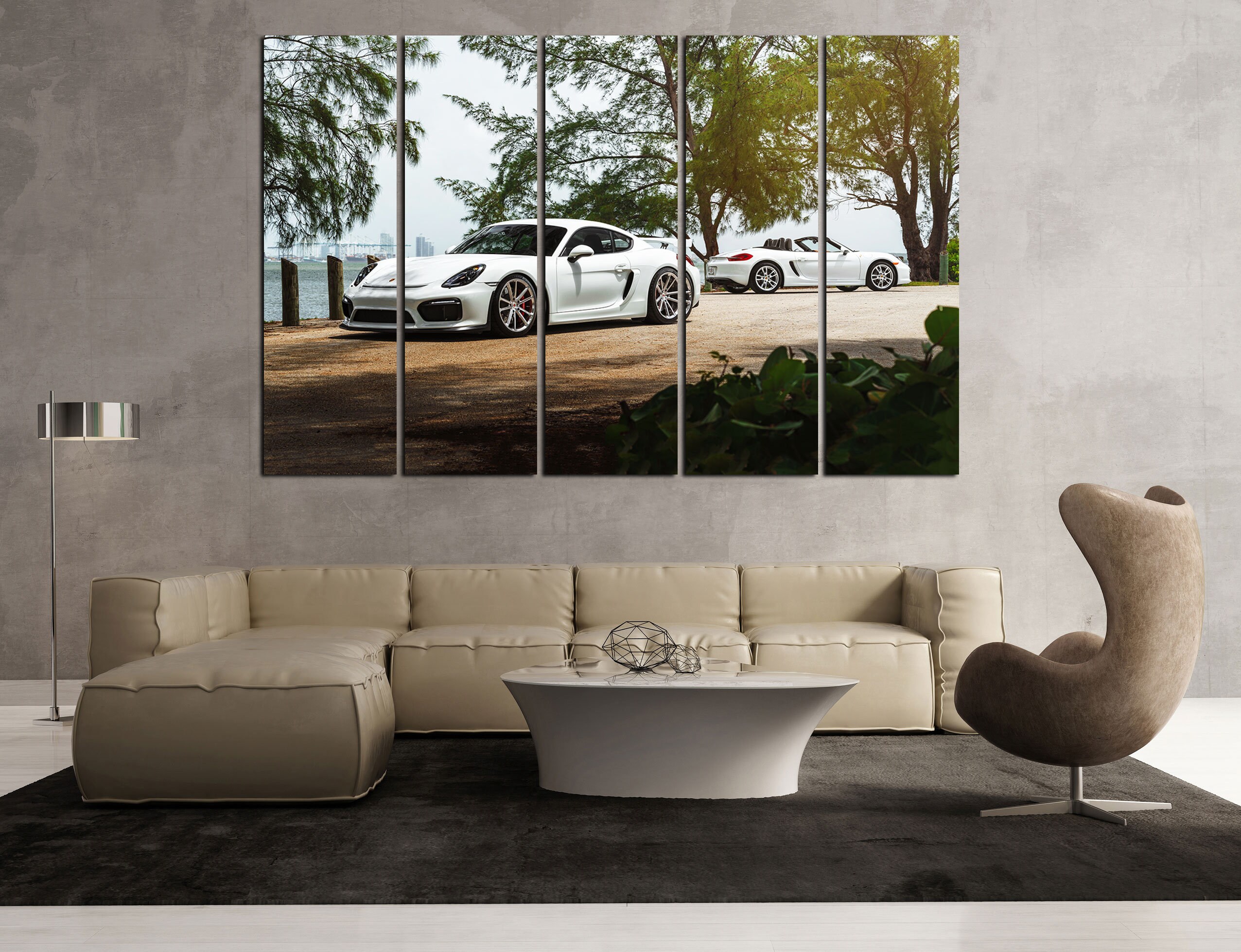 Porsche Cayman GT4 on Sunshine Day Wall Art Beautiful Two Porsche ...