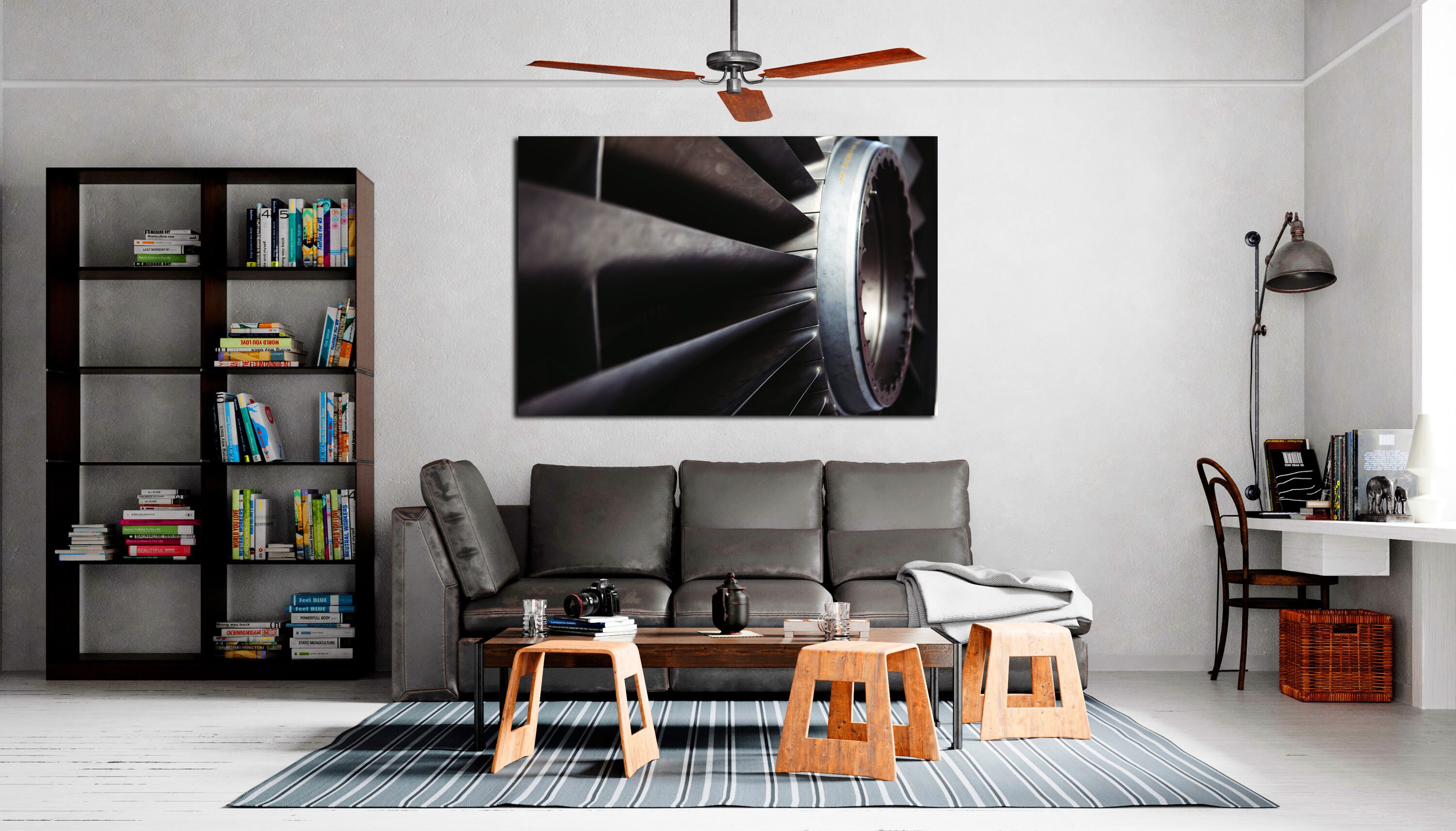 Jet Engine for Original Wall Decor of Loft Style House Cool Aviation ...
