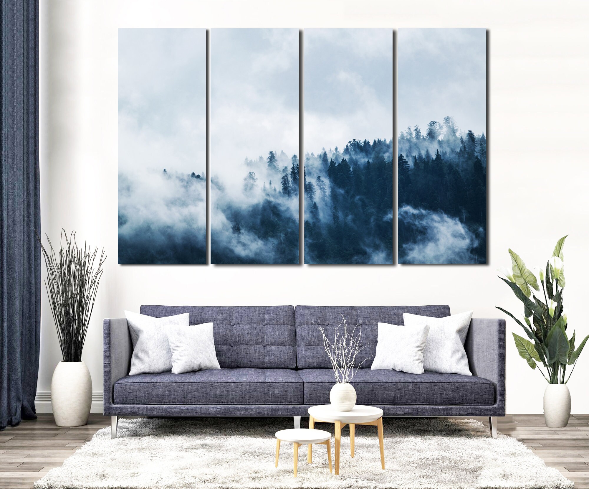 Fog Mountain Art Foggy Mountain Fog Art Mountain Wall Art - Etsy