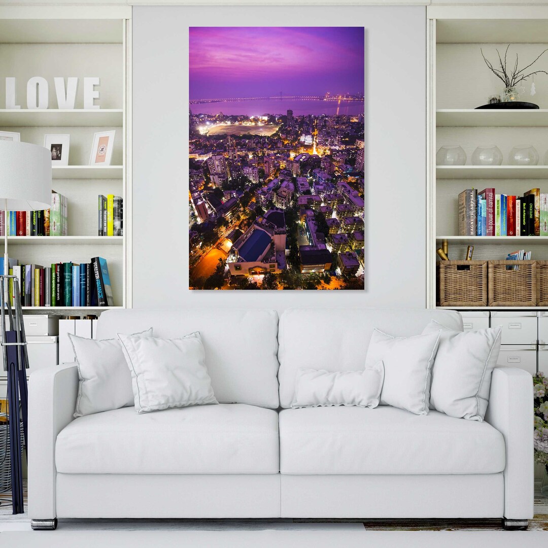 Mumbai Cityscape Wall Art, Mumbai Art Print Canvas, Indian Decor for ...