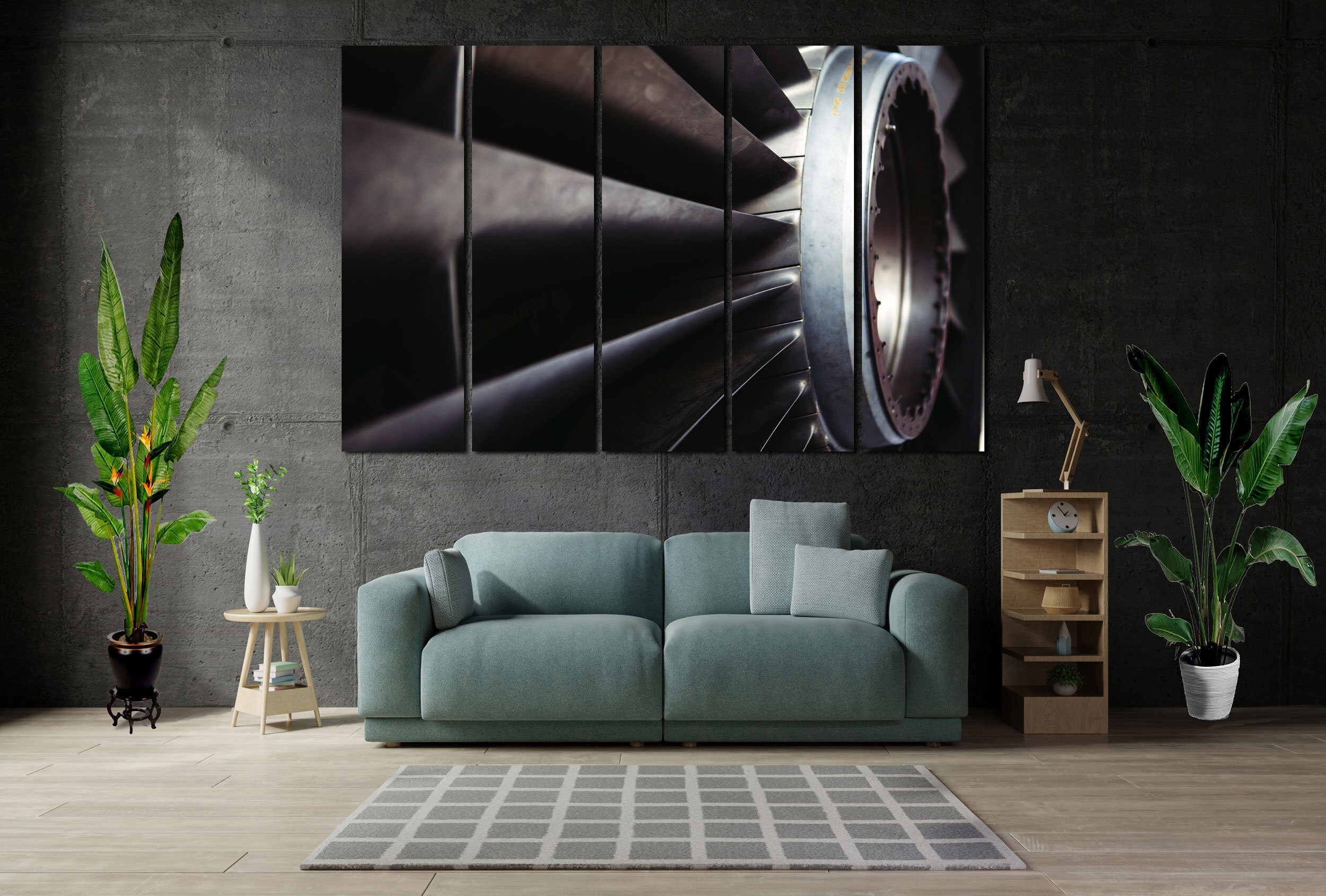 Jet Engine for Original Wall Decor of Loft Style House Cool Aviation ...