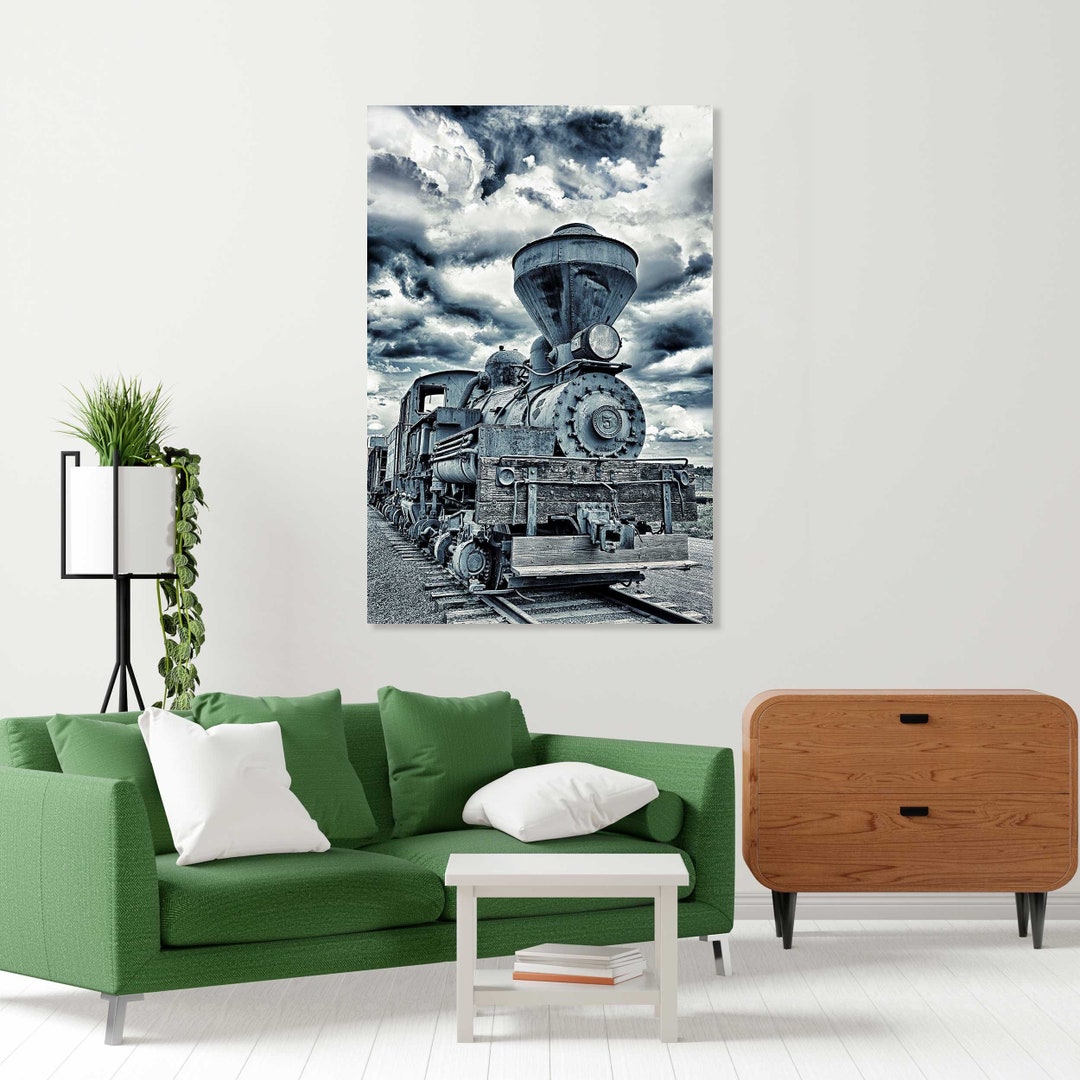 Locomotive Art Print, Old Train Original Art for Wall, Train Picture ...