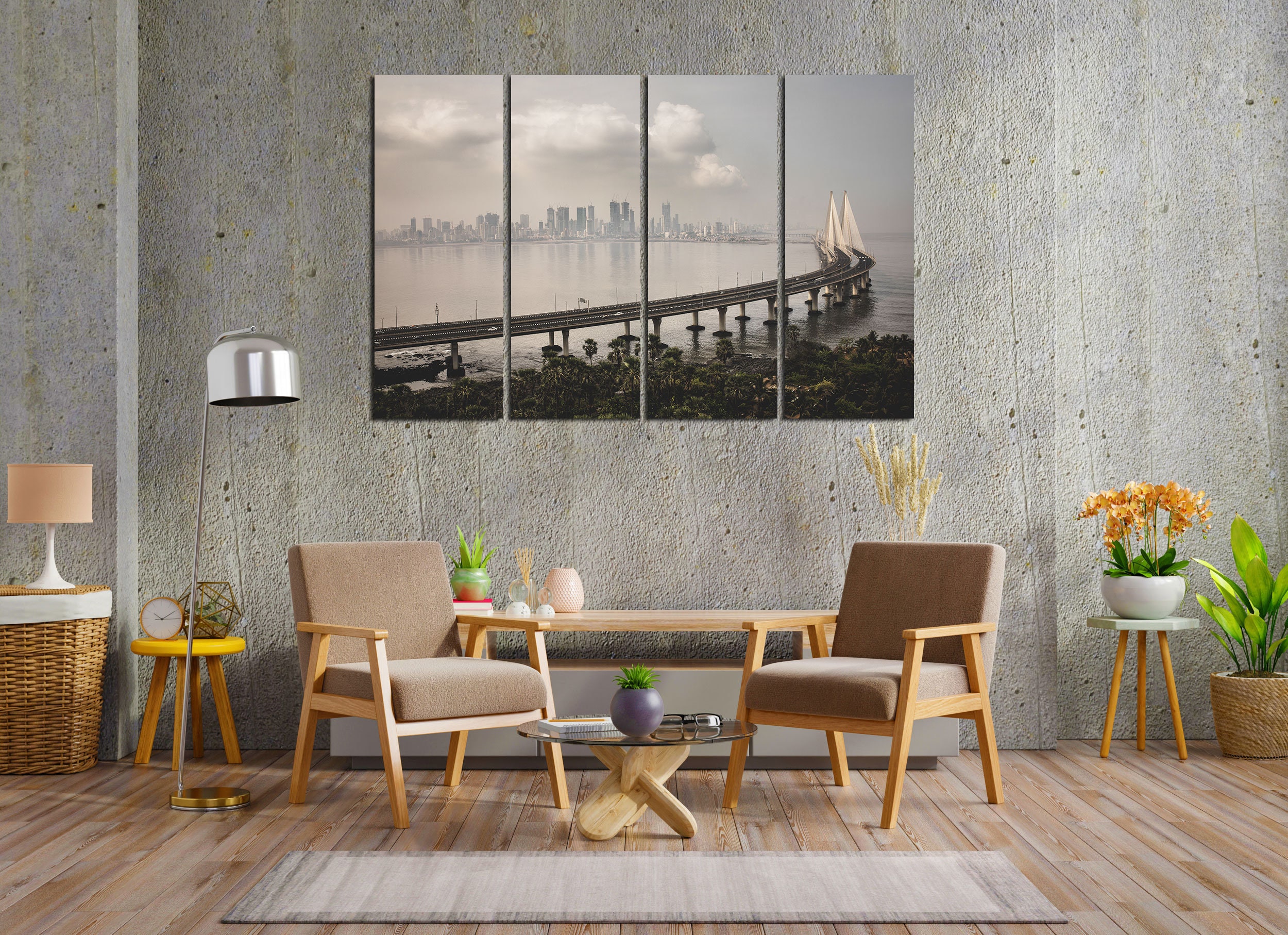 Bandra Worli Sea Bridge Over Mahim Bay in Mumbai Fog Over the Mumbai ...