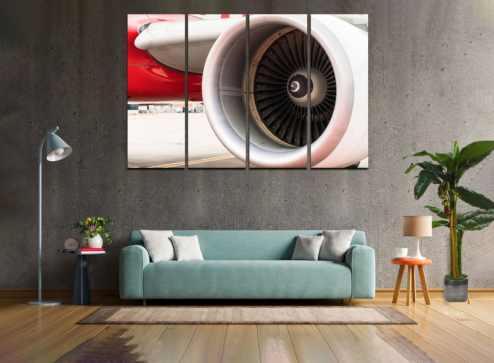 Huge Jet Engine of an Airplane on Extra Large Canvas Prints Amazing ...