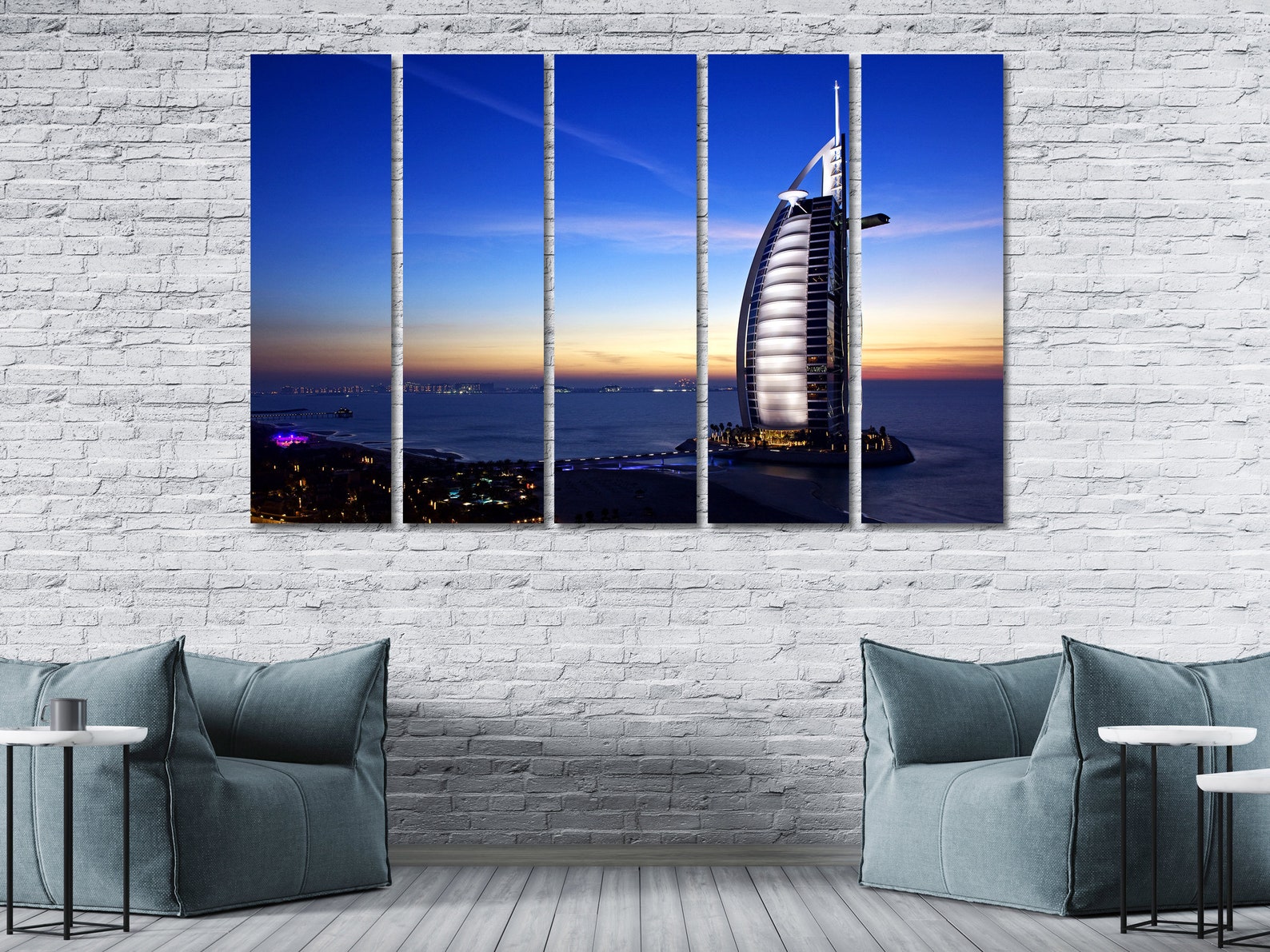 Dubai Burj Al Arab Canvas Set for Wall Decoration. Living Room Wall ...
