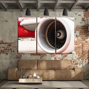 Huge Jet Engine of an Airplane on Extra Large Canvas Prints Amazing ...