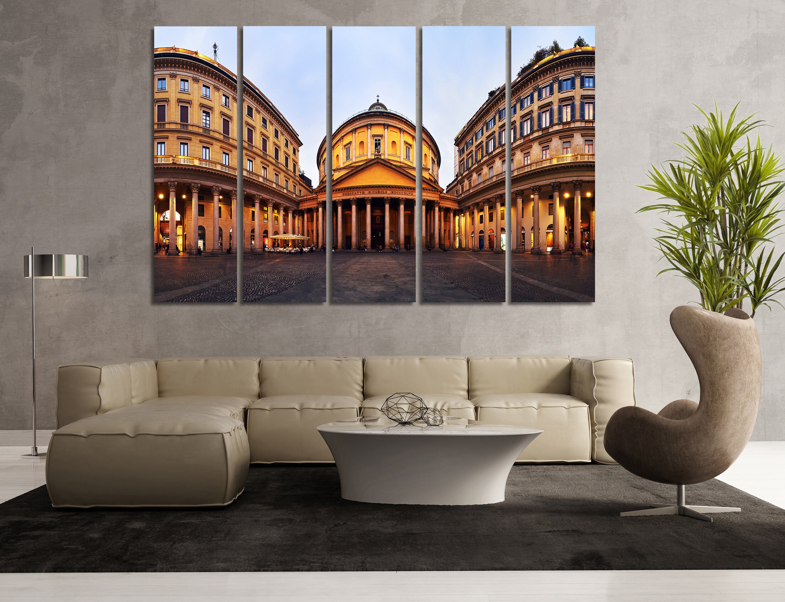 Milan Wall Art Canvas Set Italy Wall Decor San Carlo Al Corso Wall Art ...