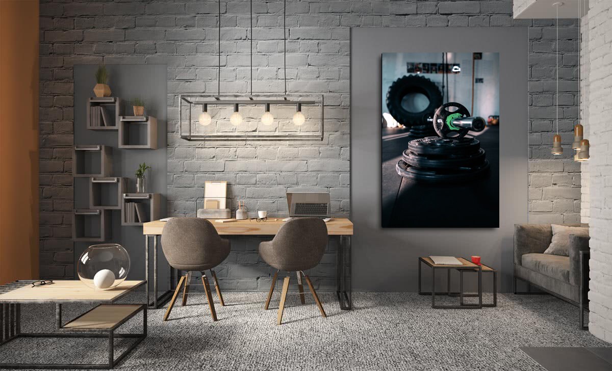 Gym Wand Dekor. Motivationsposter. Bürodekoration. Barbell Kunstwerk ...